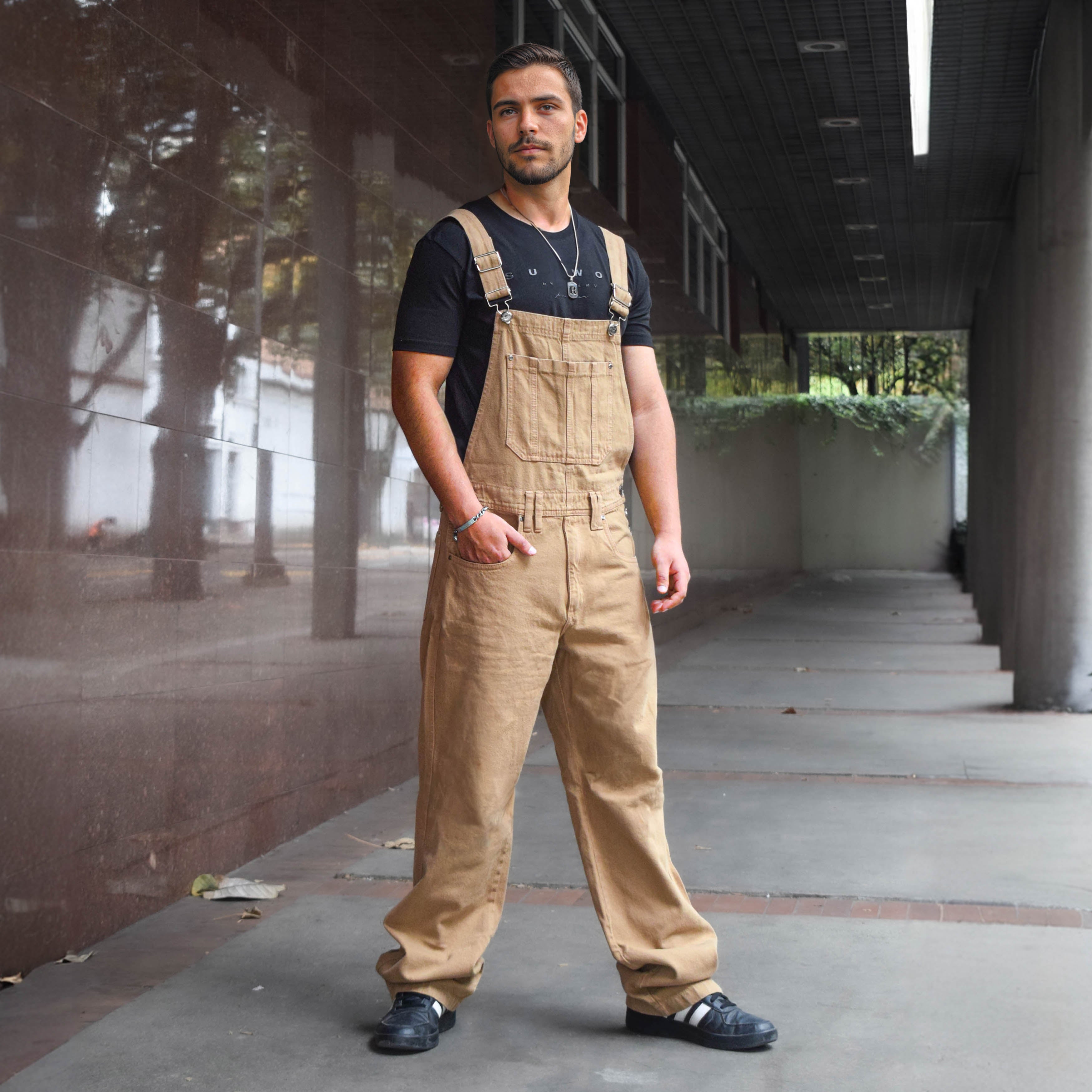 Overol Clásico Hombre Jean Rigido Bota Ancha - Beige II – OCASO JEANS